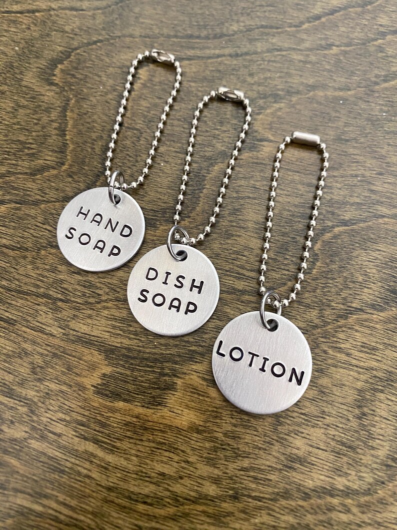 Soap Dispenser Labels - 3 Piece Hand, Dish & Lotion Bottle Tag Set ...