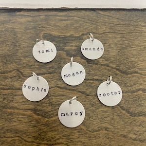 Minimalist Name Tag Personalized Keychain | Hand-stamped Metal Tags ...