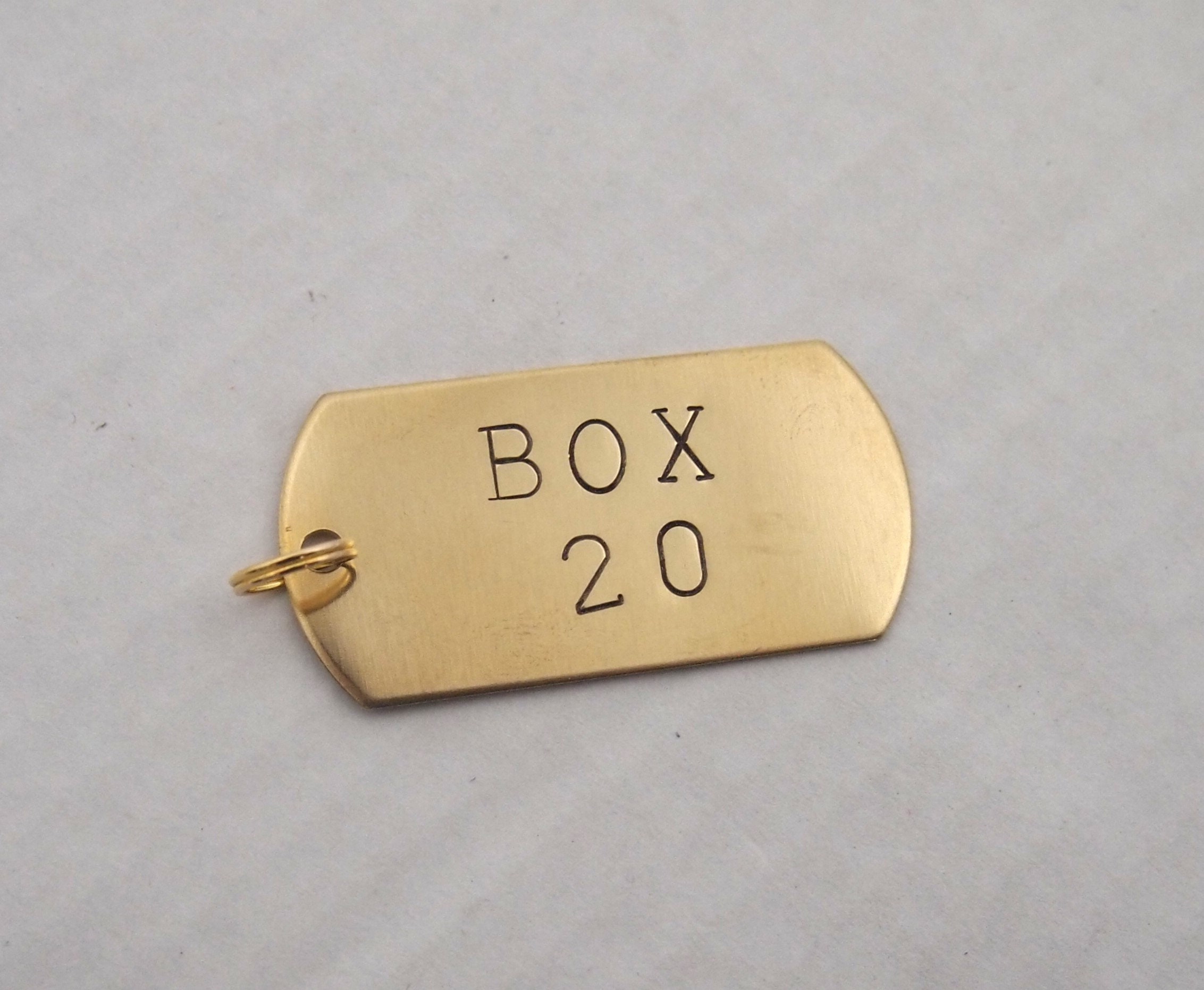 Customized Hand-stamped Box Mailbox Number Metal Keychain - Etsy