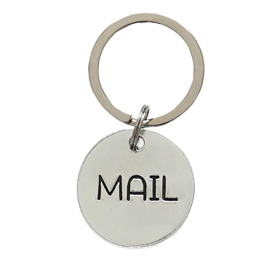 Key Label Keychains - Silver-colored Aluminum Metal Tag - Hand-stamped ...