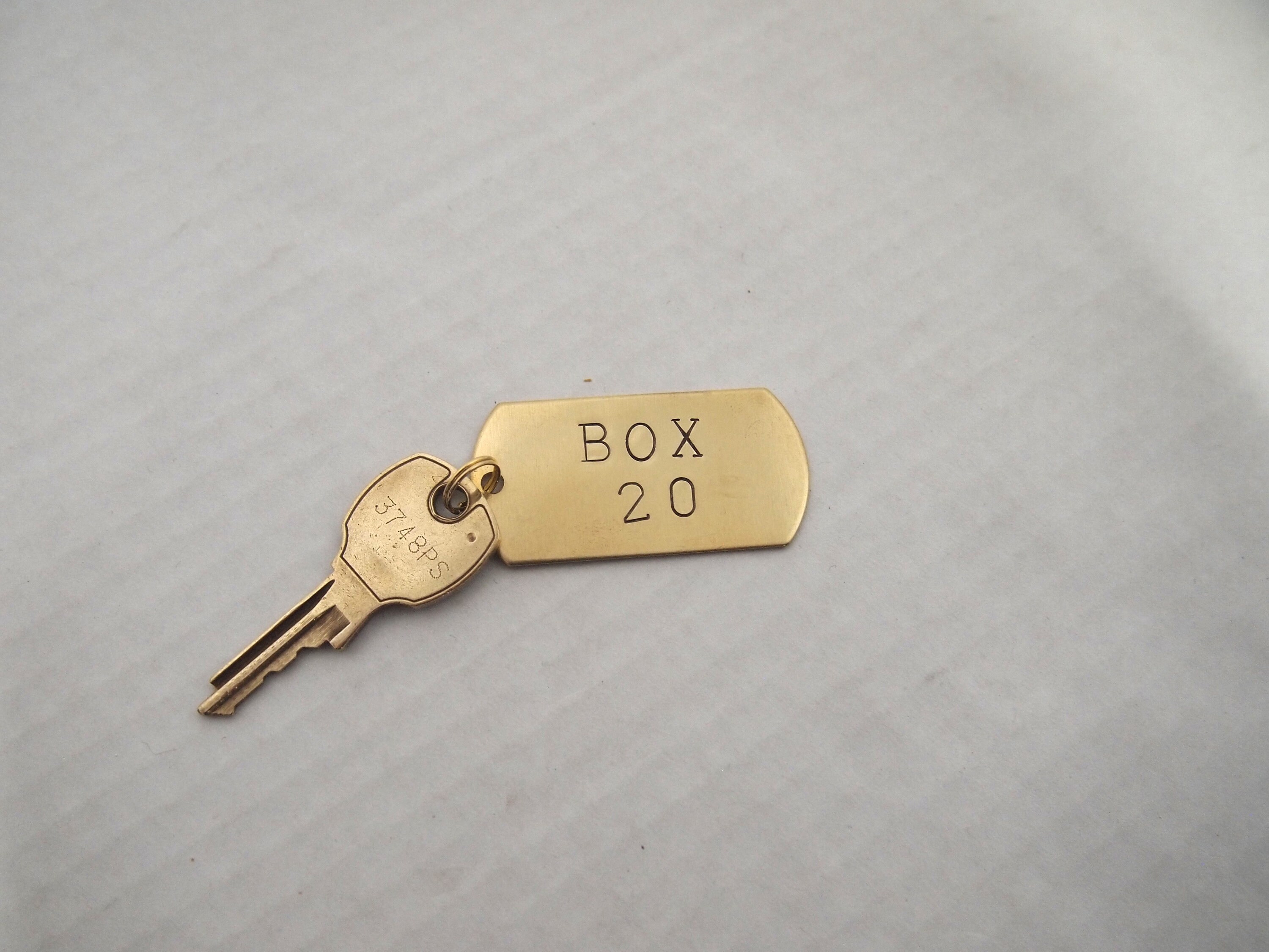Customized Hand-stamped Box Mailbox Number Metal Keychain - Etsy