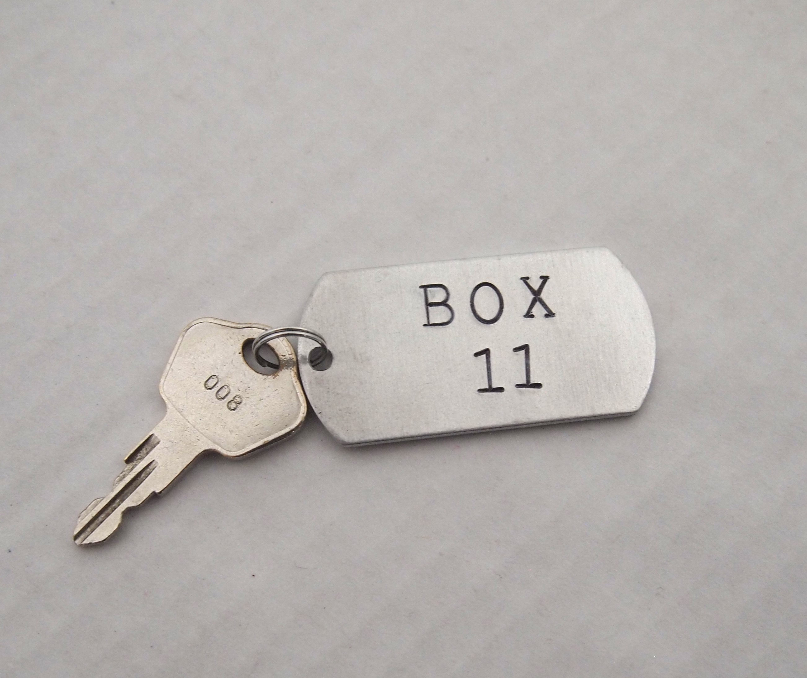 Customized Hand-stamped Box Mailbox Number Metal Keychain - Etsy