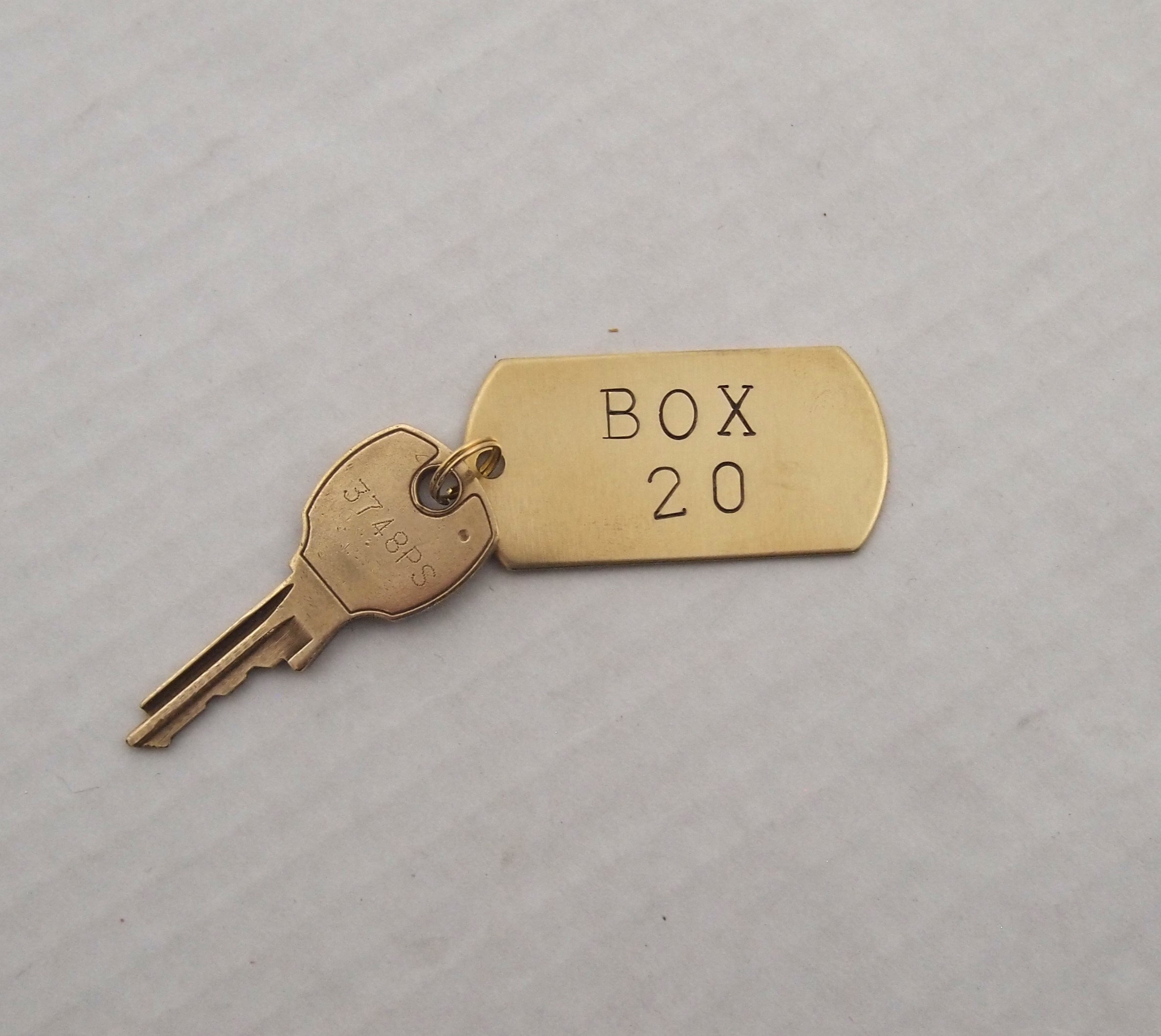 Customized Hand-stamped Box Mailbox Number Metal Keychain - Etsy