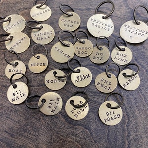 Handmade Brass Key Tags - Your Custom Text - Mark Your Keys ...