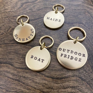Thick Double Sided Brass Key Tag Labels - Any Custom Text - Super ...