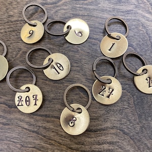 Custom Number Tags - Hand-stamped High Visibility 1-3 Digit Labels ...