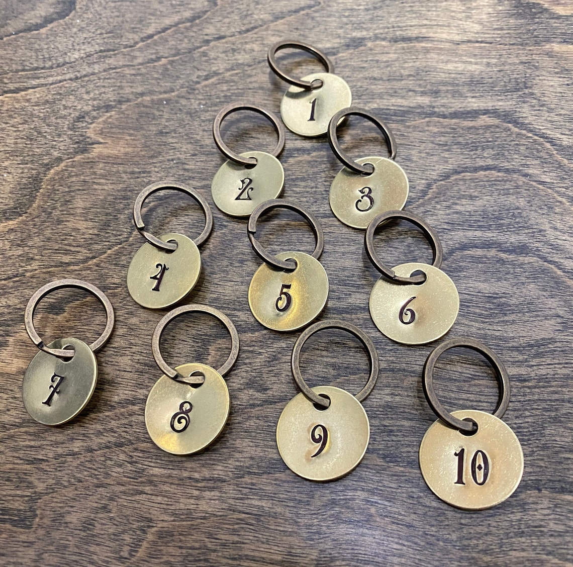 Brass Number Tags, Any Number Sets 1-5, 1-10, 1-20, 1-50, 1-100 Locker ...