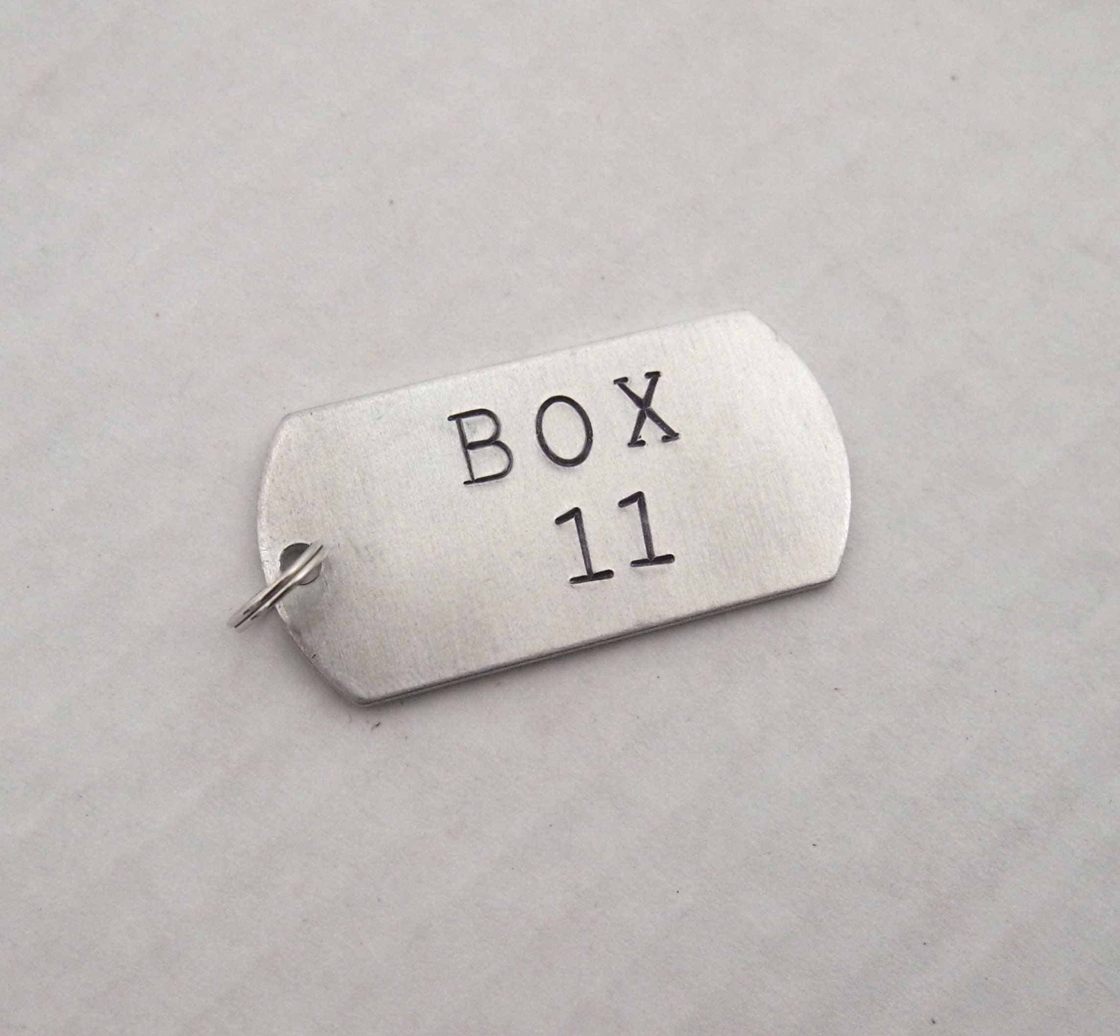 Customized Hand-stamped Box Mailbox Number Metal Keychain - Etsy