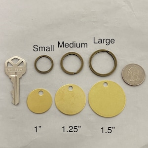 Handmade Brass Key Tags - Your Custom Text - Mark Your Keys ...