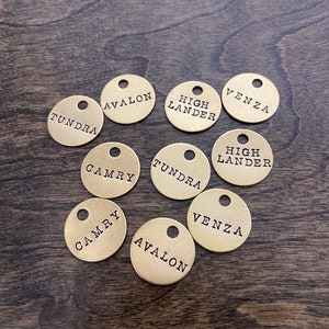 Handmade Brass Key Tags - Your Custom Text - Mark Your Keys ...
