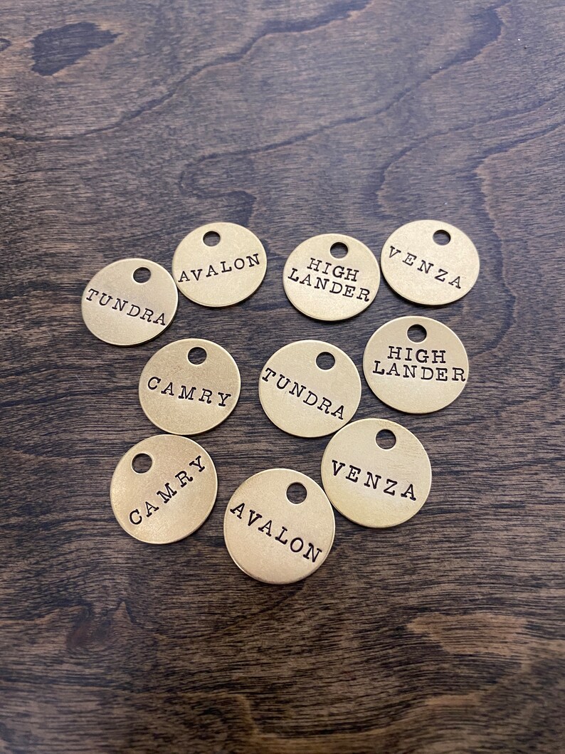 Handmade Brass Key Tags - Your Custom Text - Mark Your Keys ...