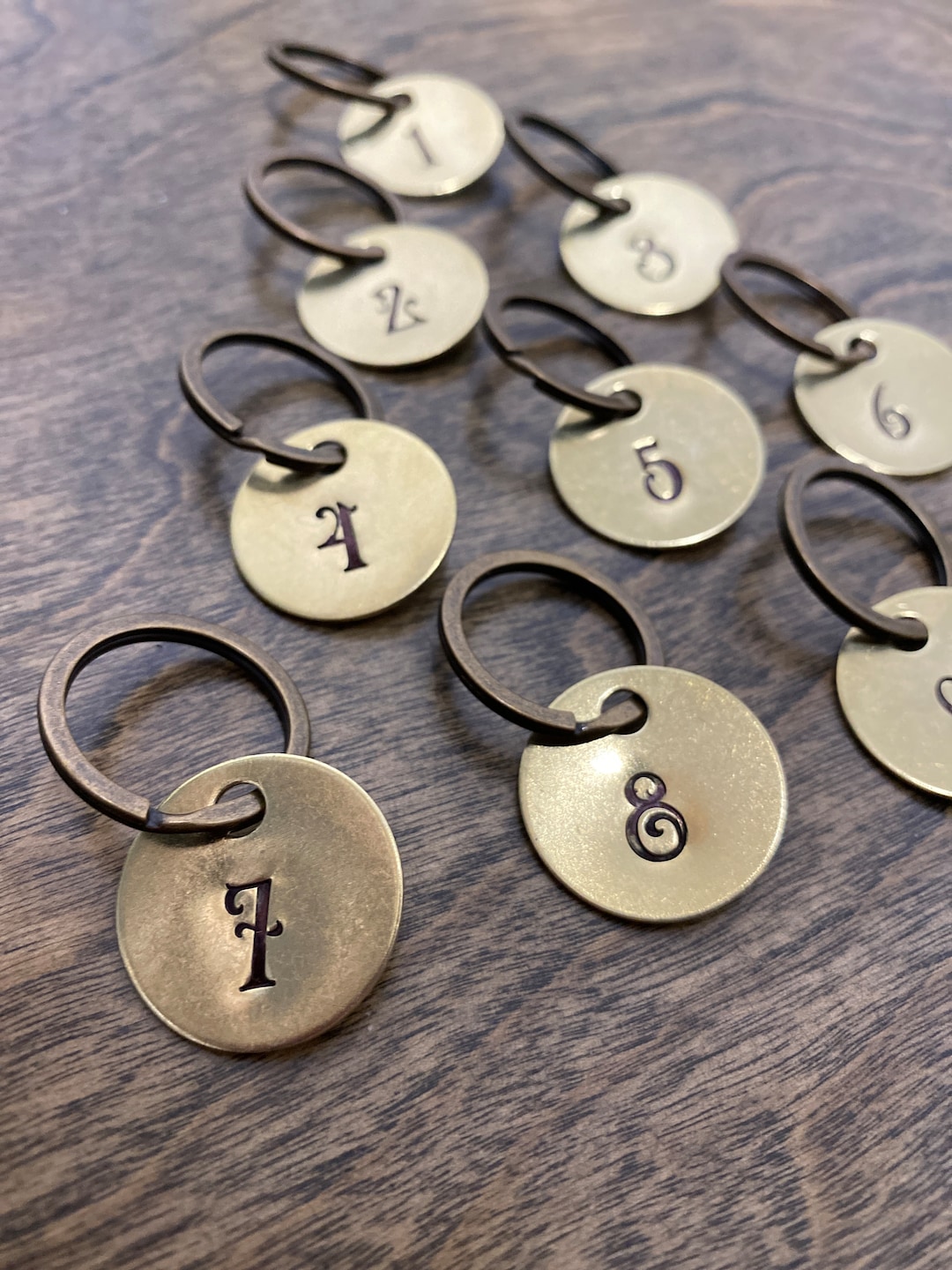 Brass Number Tags, Any Number Sets 1-5, 1-10, 1-20, 1-50, 1-100 Locker ...