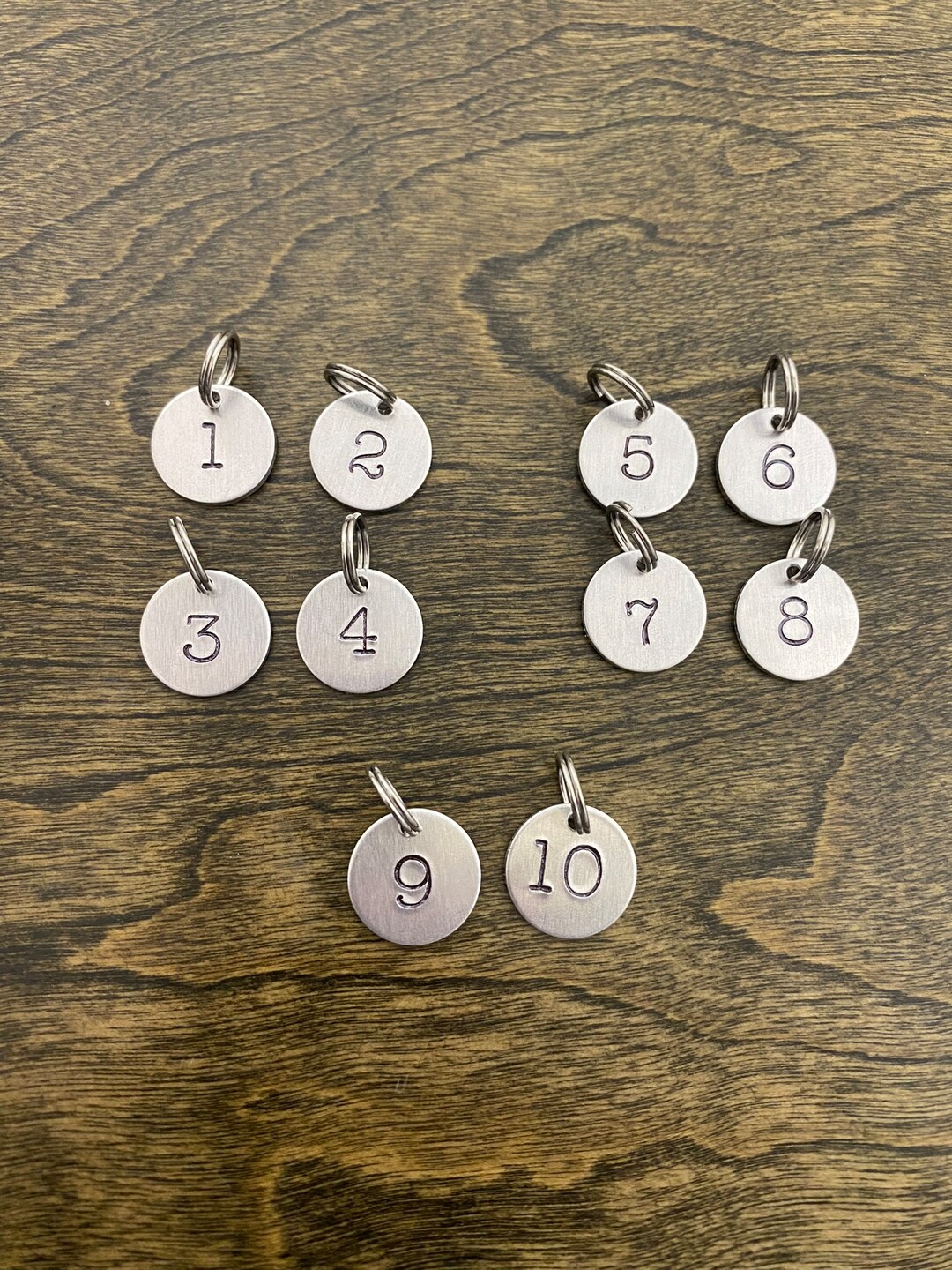 Numbers 1-10 Mini Keychains, Set of 10 Number Labels, Round Circle Hand ...