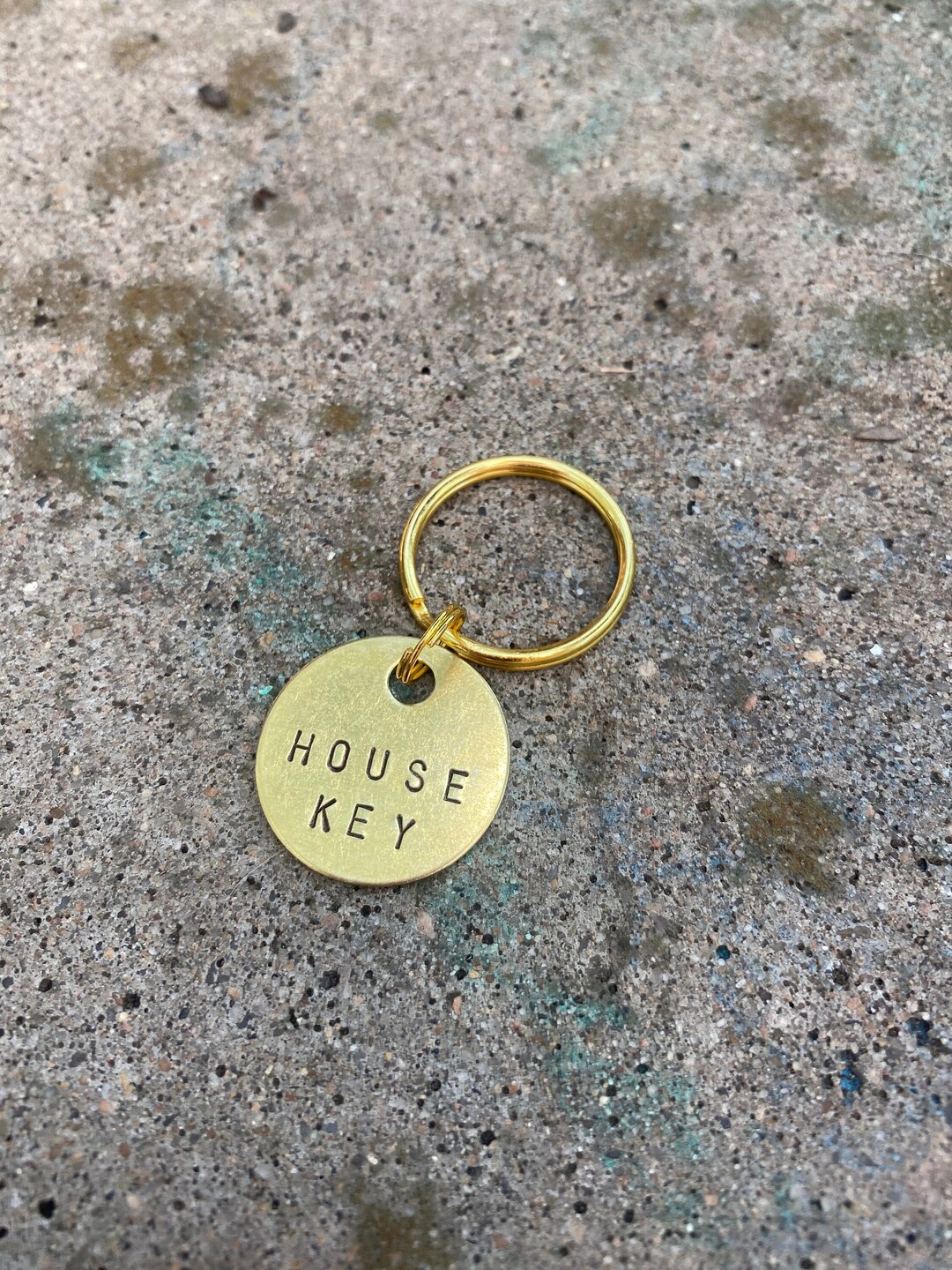 House Key Tag - Gold Colored Brass Metal Label With Large & Small ...