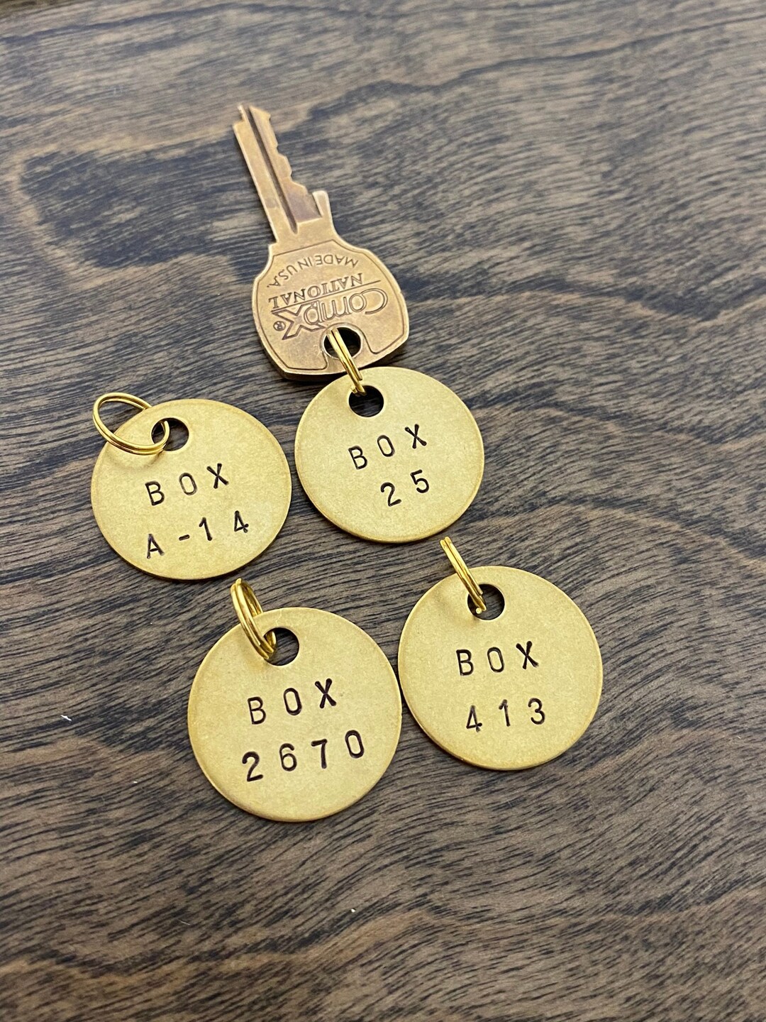 Mail Box Mailbox Number # Keychain | PO Box | Customizable Hand-stamped ...