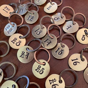 Custom Number Tags - Hand-stamped High Visibility 1-3 Digit Labels ...