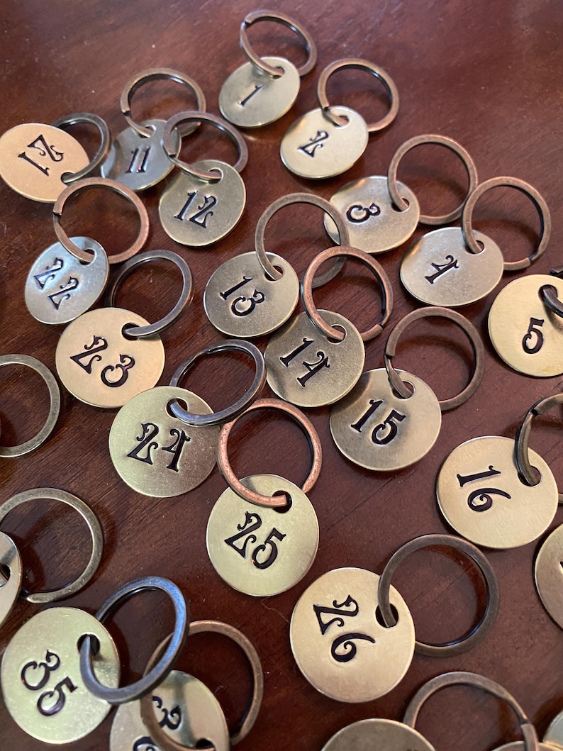 Custom Number Tags - Hand-stamped High Visibility 1-3 Digit Labels ...