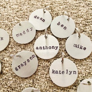 Minimalist Name Tag Personalized Keychain | Hand-stamped Metal Tags ...