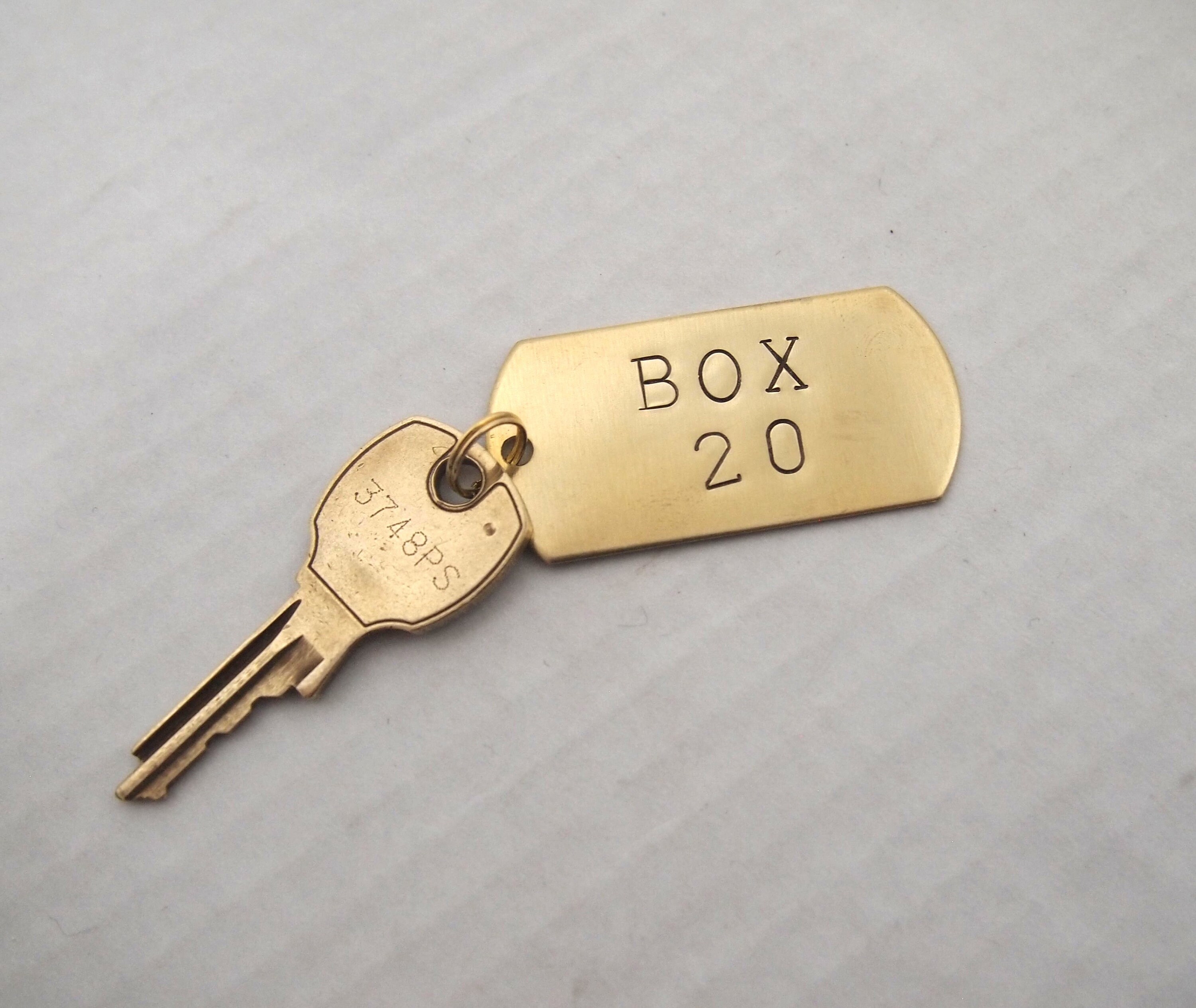 Customized Hand-stamped Box Mailbox Number Metal Keychain - Etsy