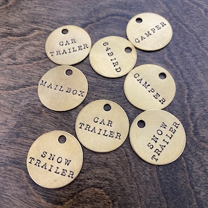 Handmade Brass Key Tags - Your Custom Text - Mark Your Keys ...