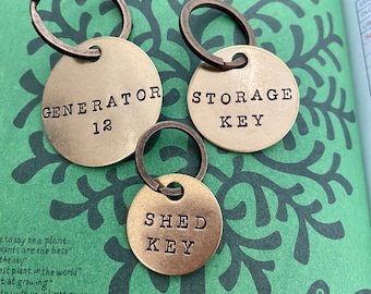 Custom Hand Punched Round Brass Tag Hand Stamped Key Tag - Etsy