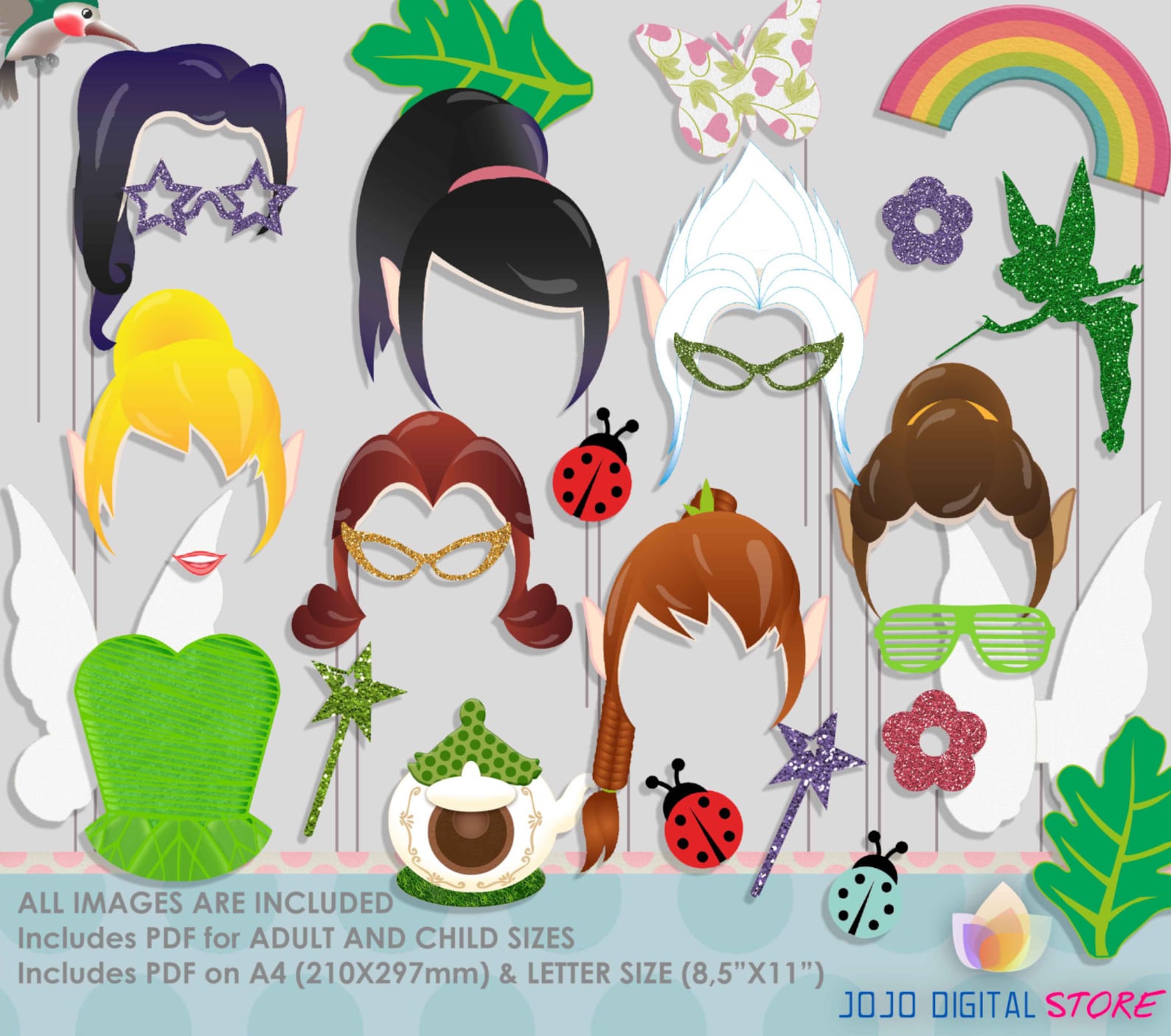 Fairy Party Photo Booth Props Fairies Party Photo Props | Etsy