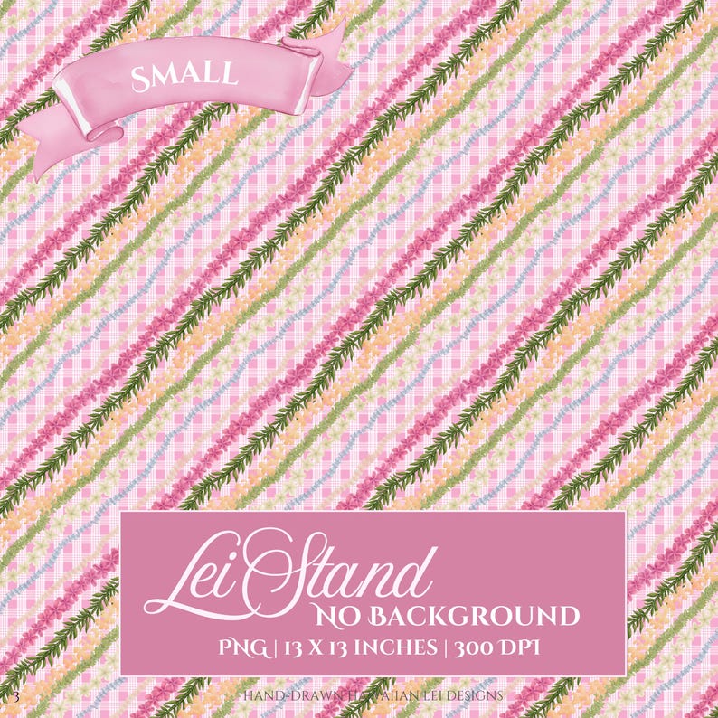 Hawaiian Lei Seamless Pattern: 8 Hand Drawn Palaka Fabric Print (PNG ...