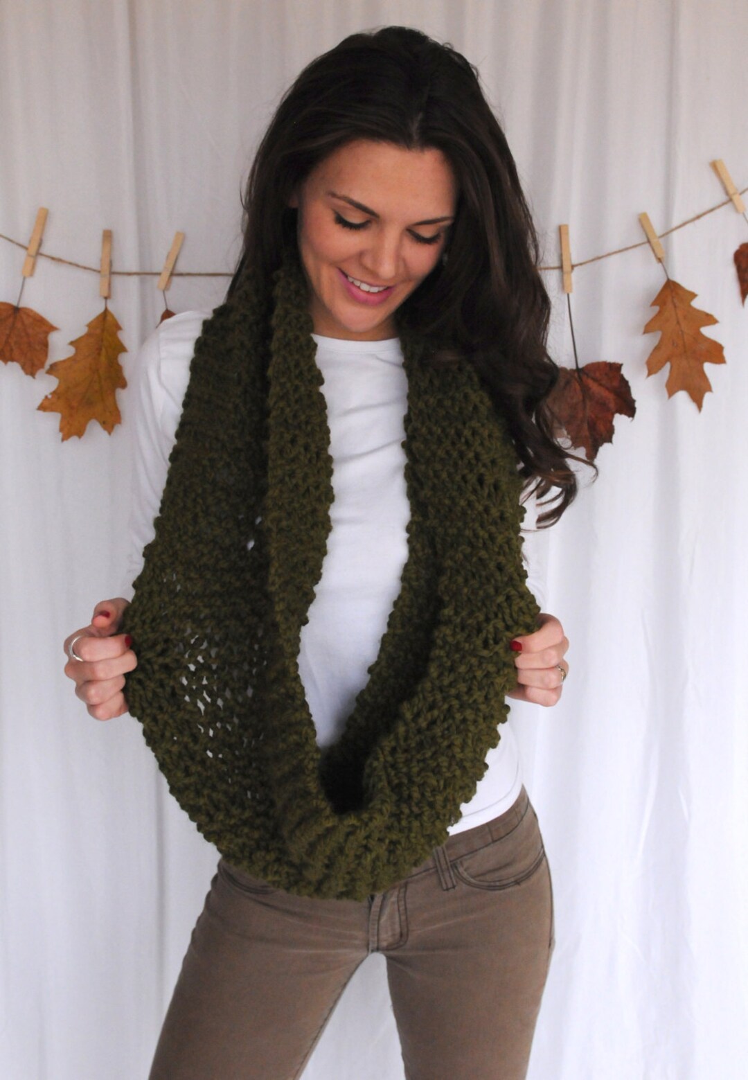 Olive Green Infinity Scarf | Handmade, Warm, Soft and Cozy! - Etsy