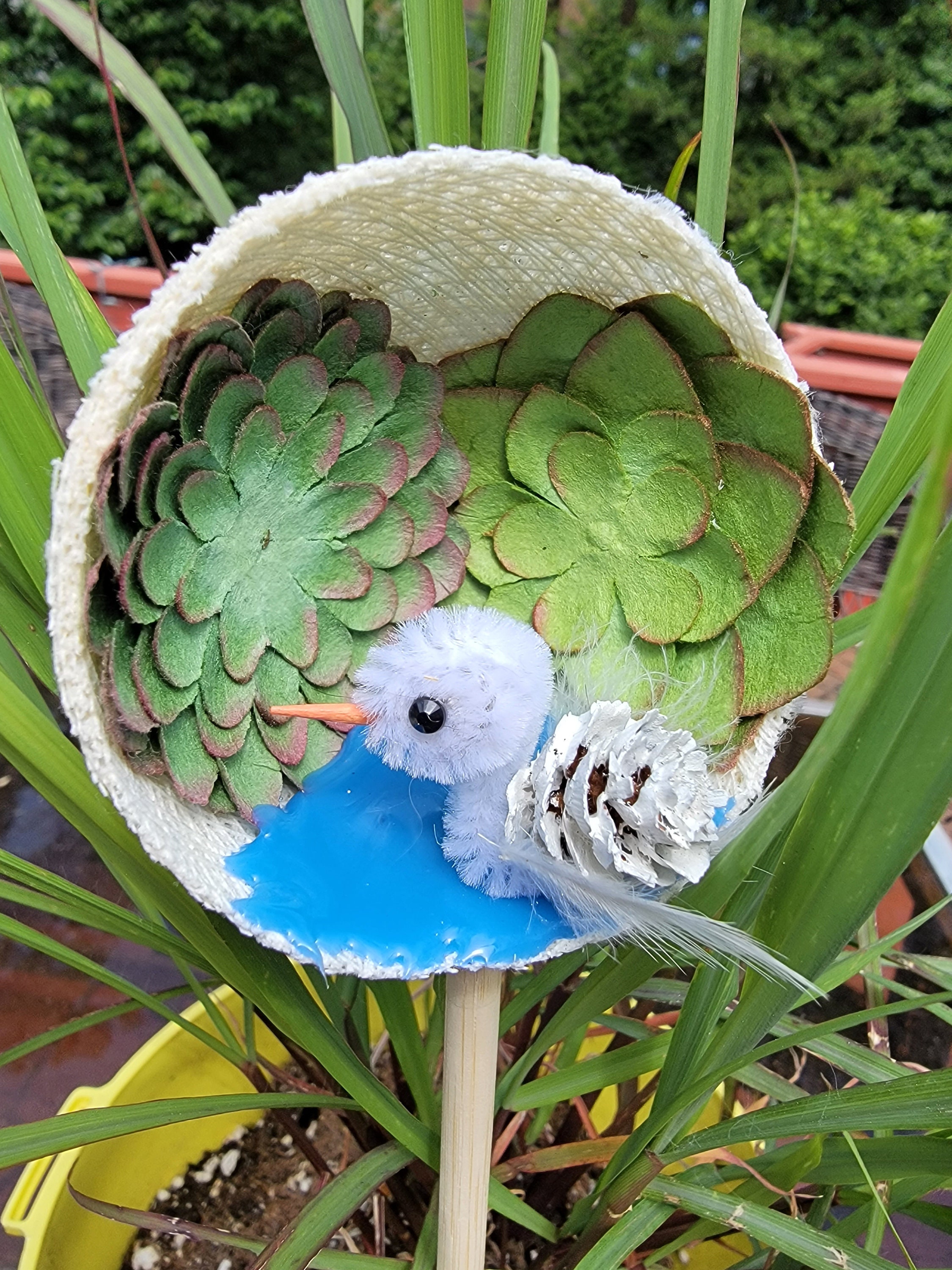 Diorama Planter Stake Swan Ugly Duckling Naturecrafts Garden Wetland ...