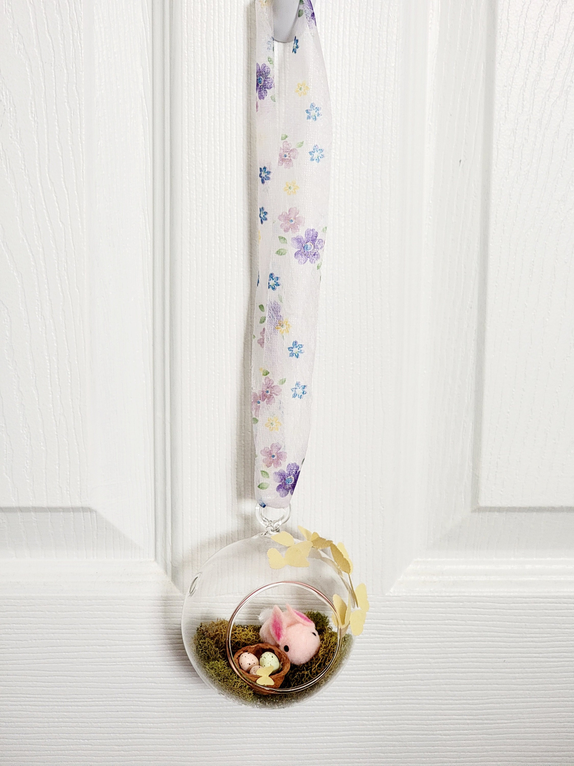 Pompom Easter Bunny Orb Diorama Ornament Eastereggs Butterfly - Etsy