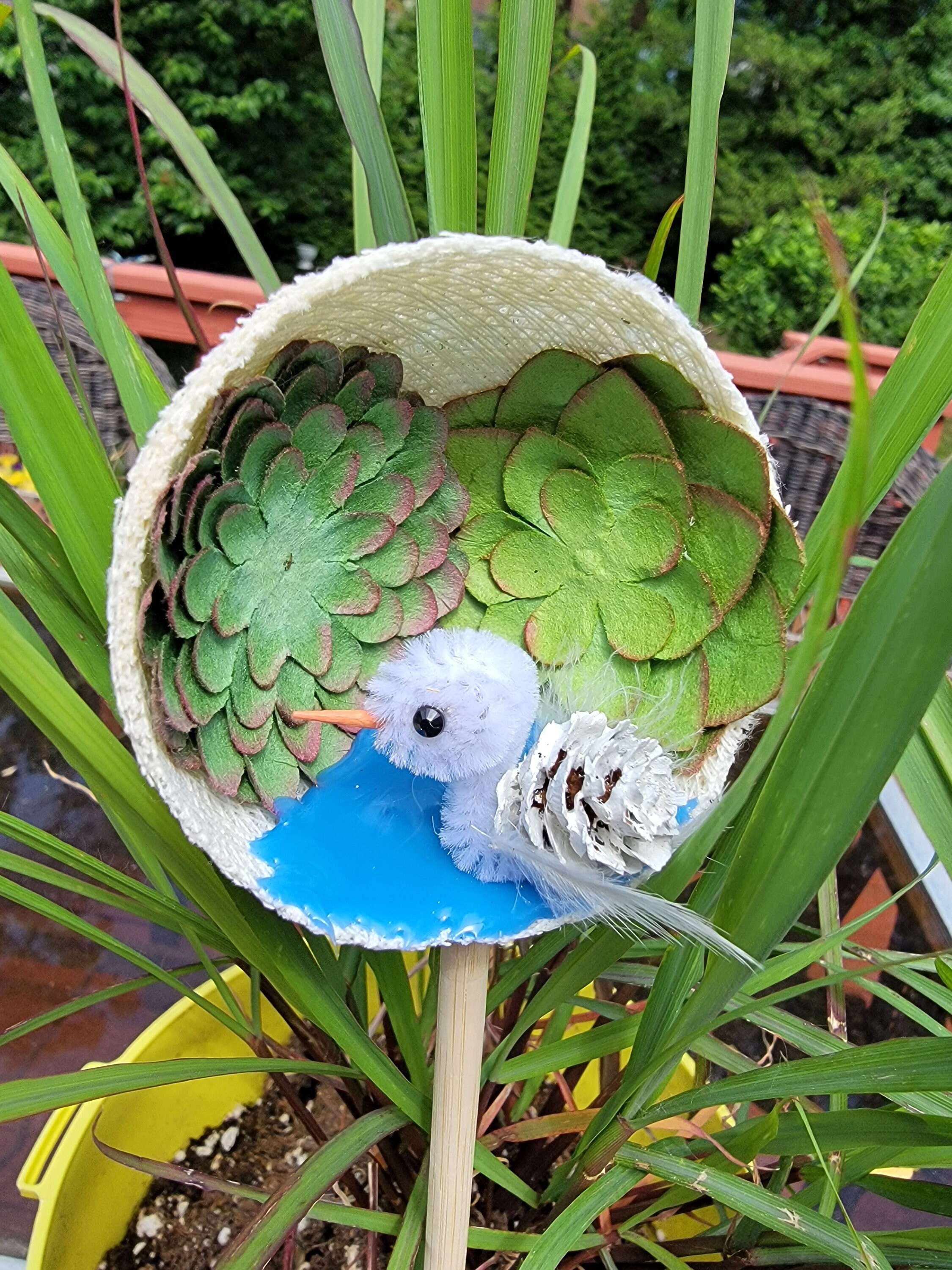 Diorama Planter Stake Swan Ugly Duckling Naturecrafts Garden Wetland ...