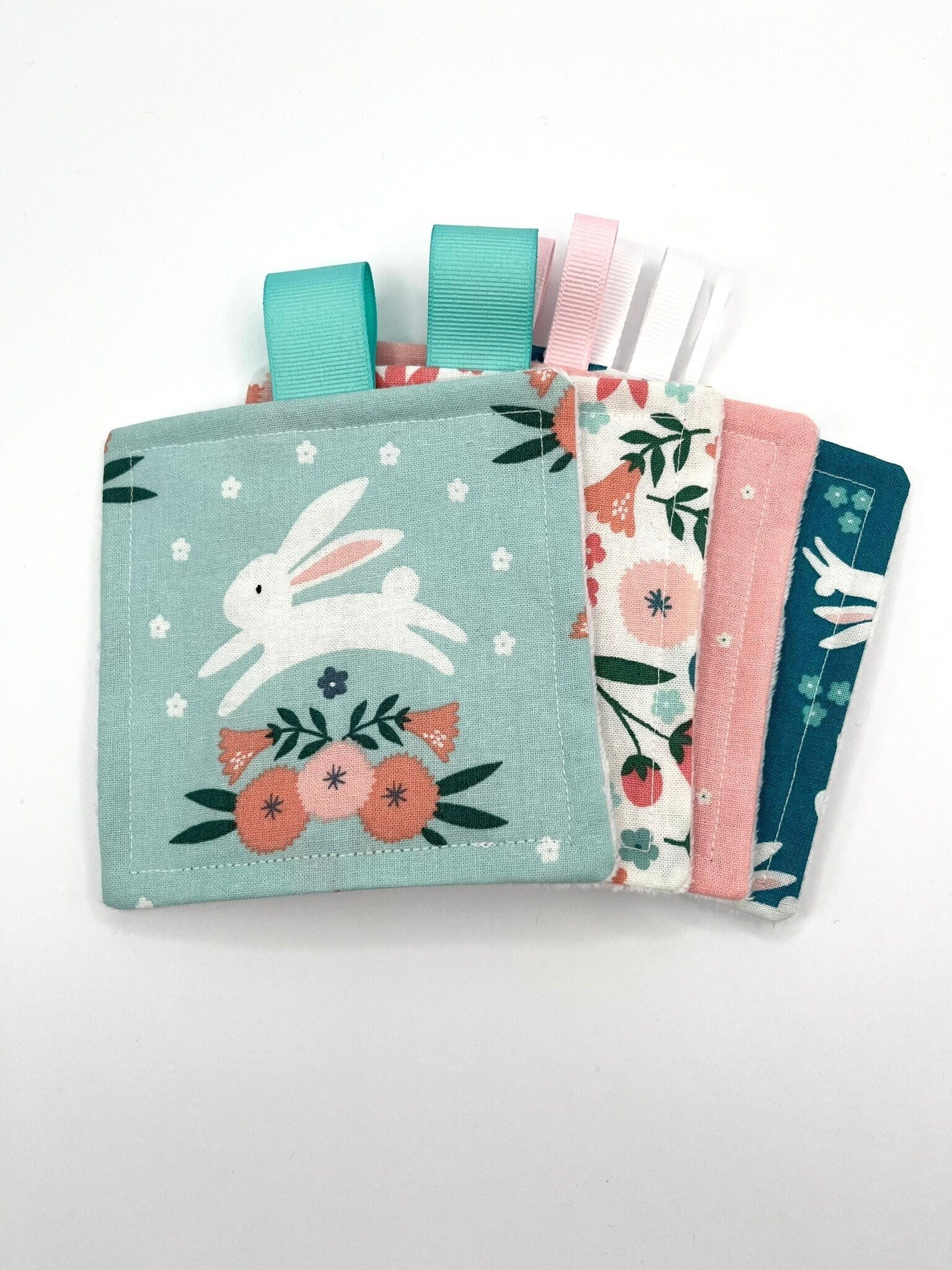 Baby Crinkle Toy Ribbon Sensory Toy Plush Minky Soft Baby Toy Bunny ...