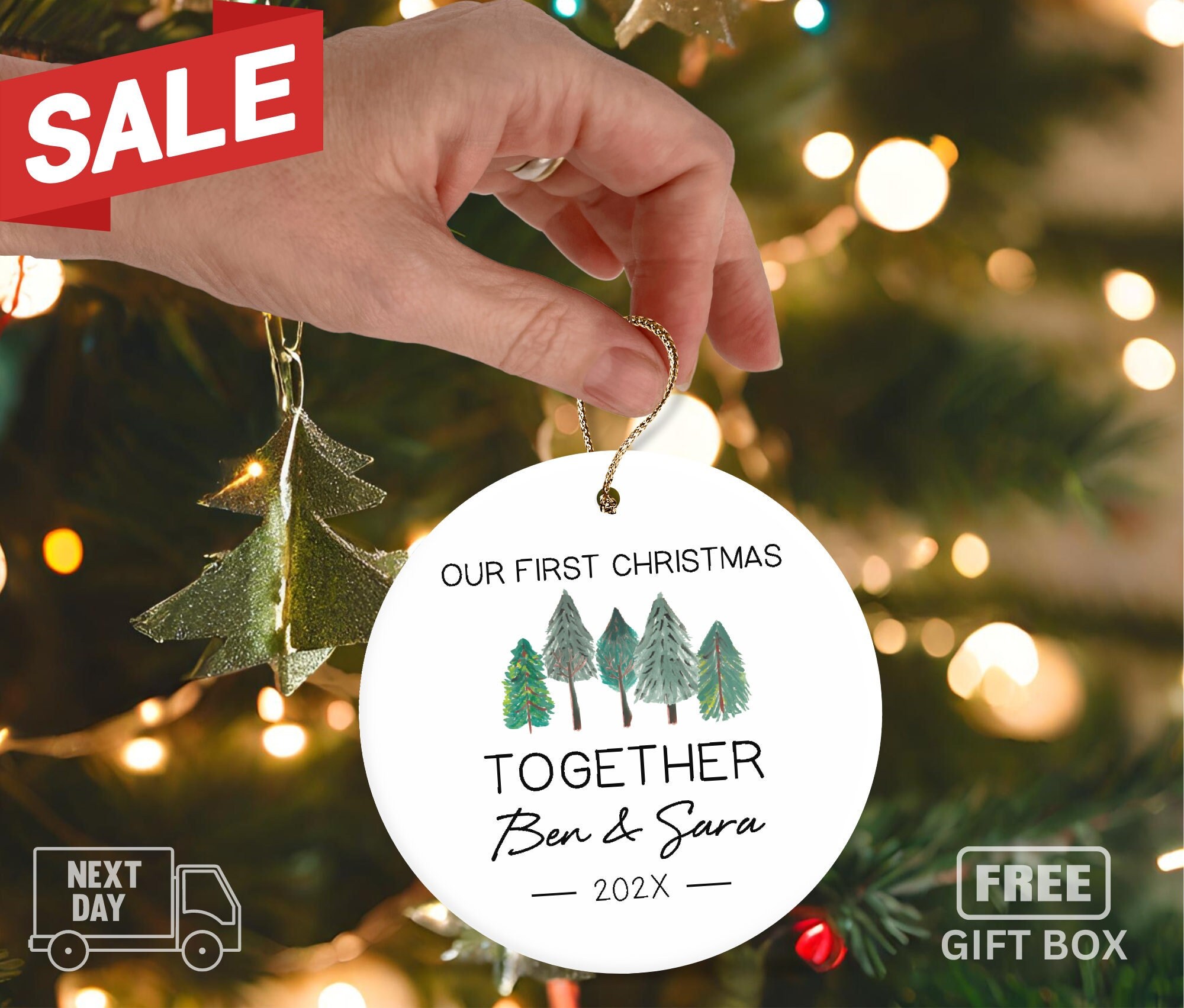 Couples Christmas Ornament Our First Christmas Together Personalized First Christmas Together New Couple Christmas Gift Couple Gift