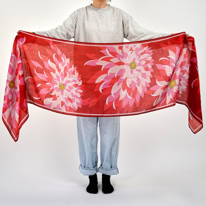 Red Scarf Satin Long - Etsy