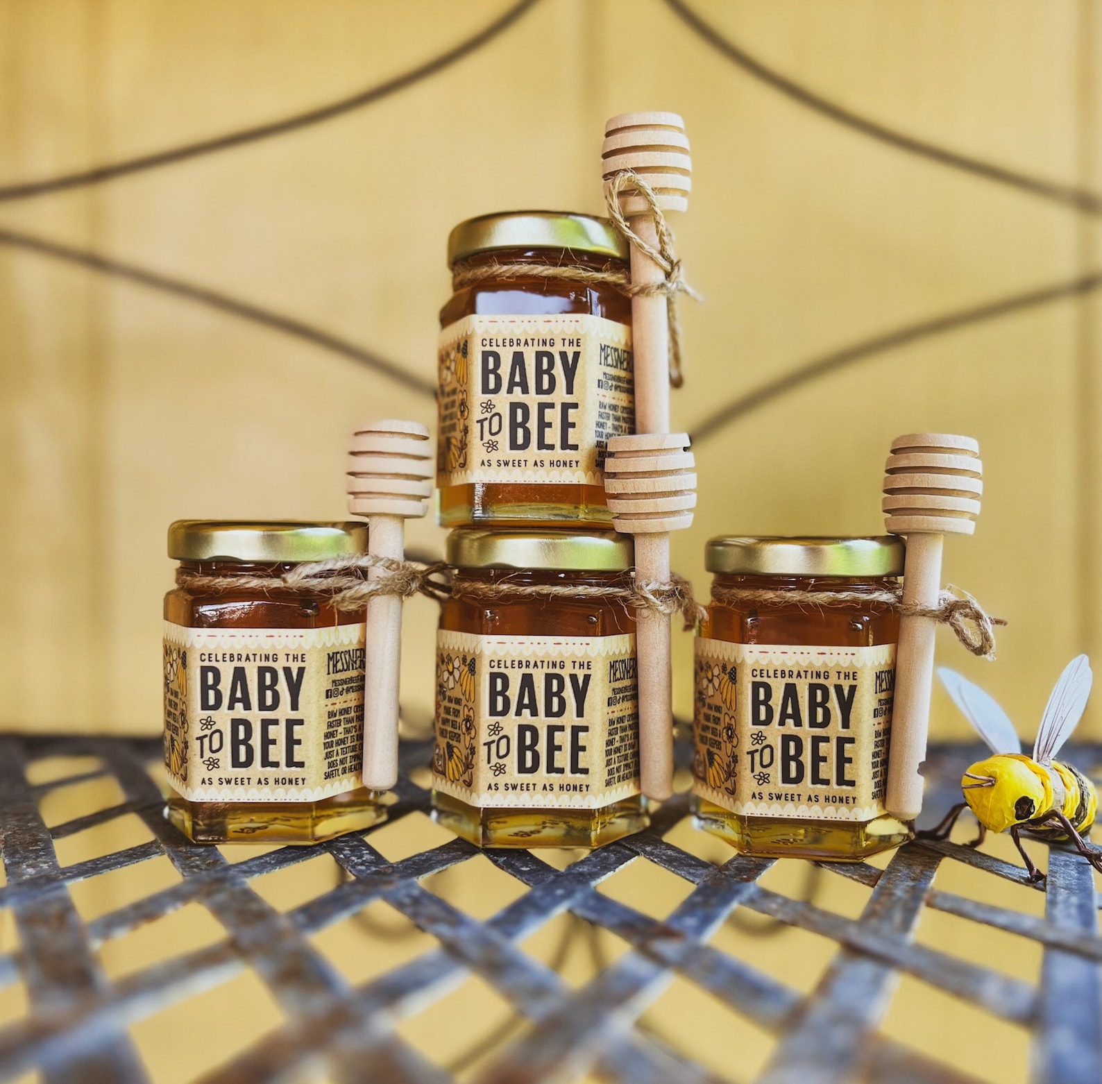Baby to Bee Honey Jar and Dipper - Baby Shower/sprinkle Favors - Etsy