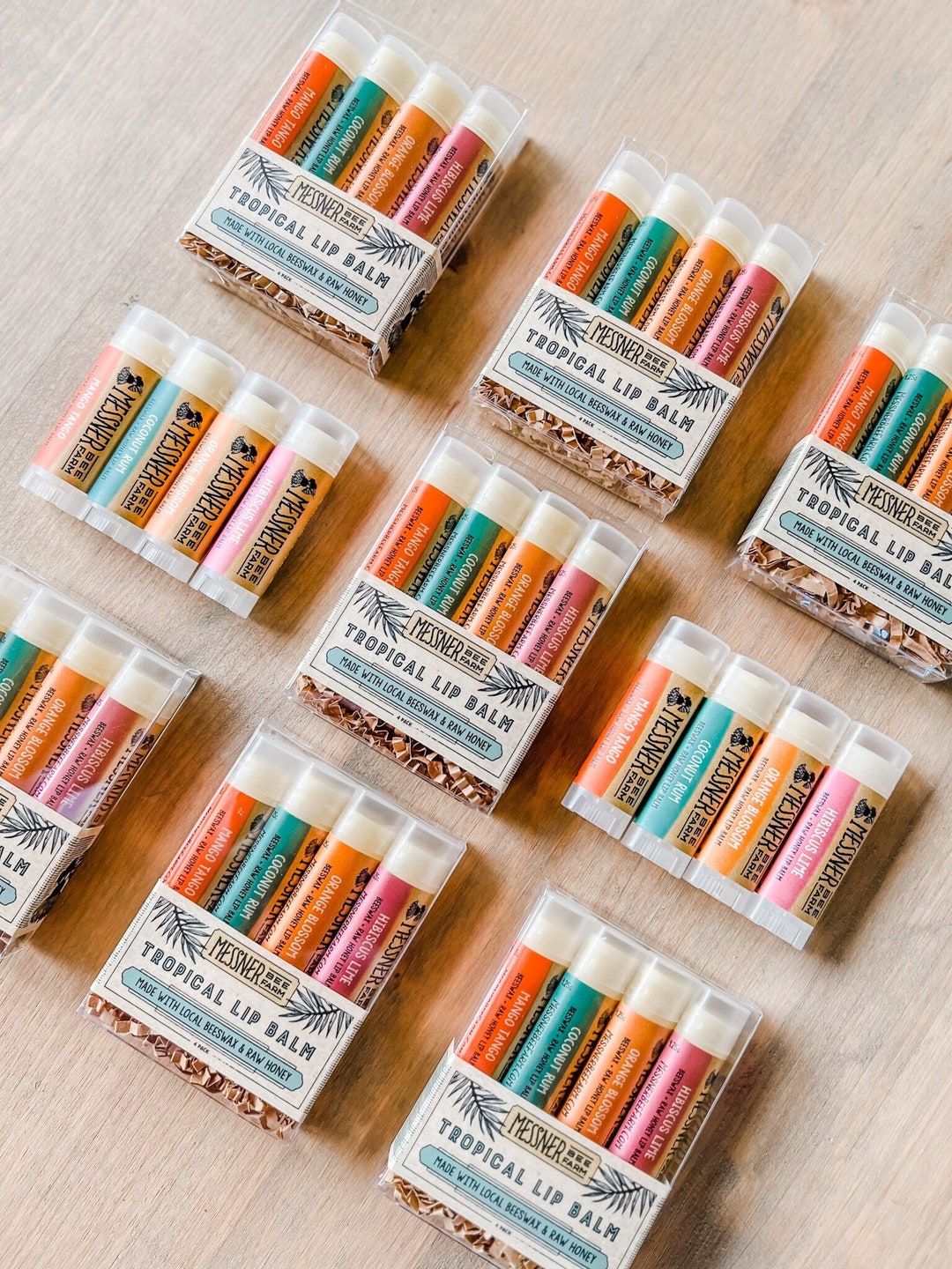 Tropical Collection of 4 Lip Balms - Raw Honey and Beeswax Lip Balm! - Etsy
