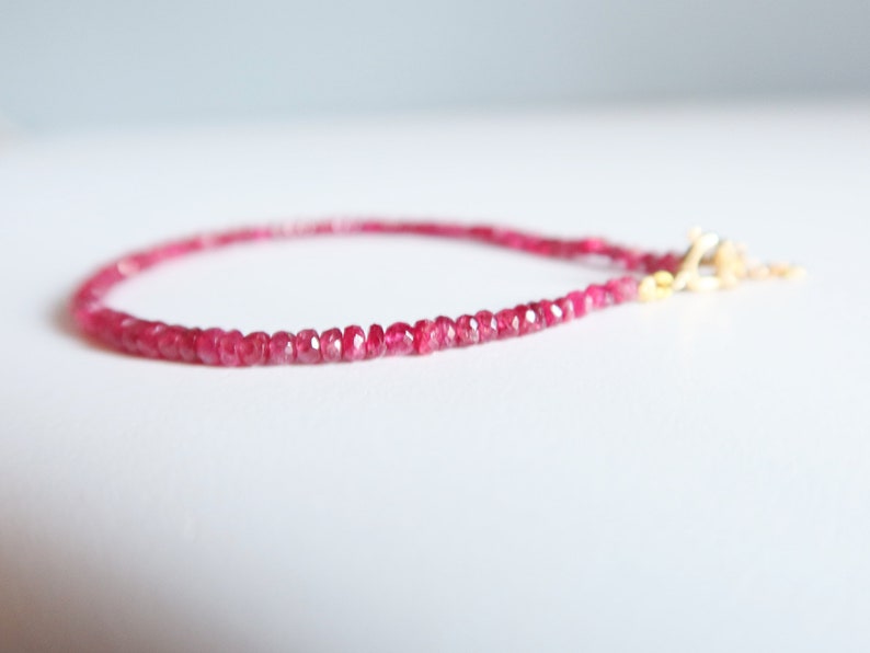 Fuchsia Ruby Bracelet Genuine Ruby Gemstone - Etsy