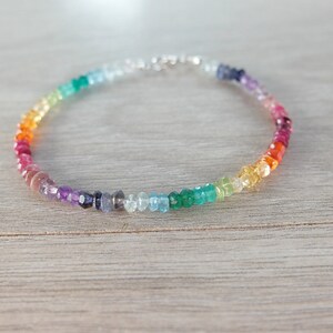 Rainbow Gemstone Bracelet Shaded Multi Color Bracelet - Etsy