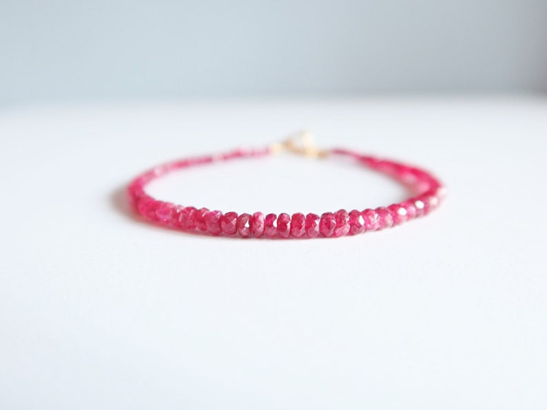 Fuchsia Ruby Bracelet Genuine Ruby Gemstone - Etsy