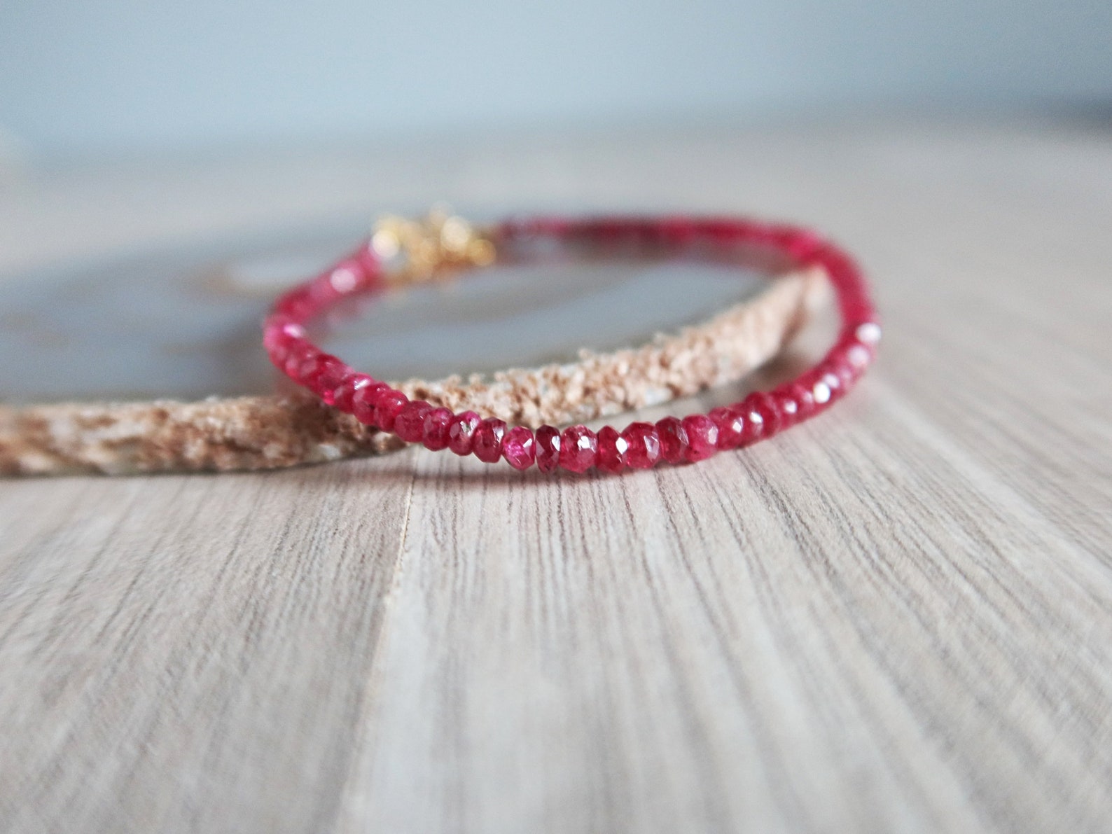Fuchsia Ruby Bracelet Genuine Ruby Gemstone - Etsy
