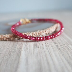 Fuchsia Ruby Bracelet Genuine Ruby Gemstone - Etsy