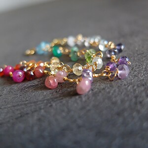 Rainbow gemstone cluster bracelet | Etsy