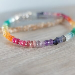 Rainbow Gemstone Bracelet Shaded Multi Color Bracelet - Etsy