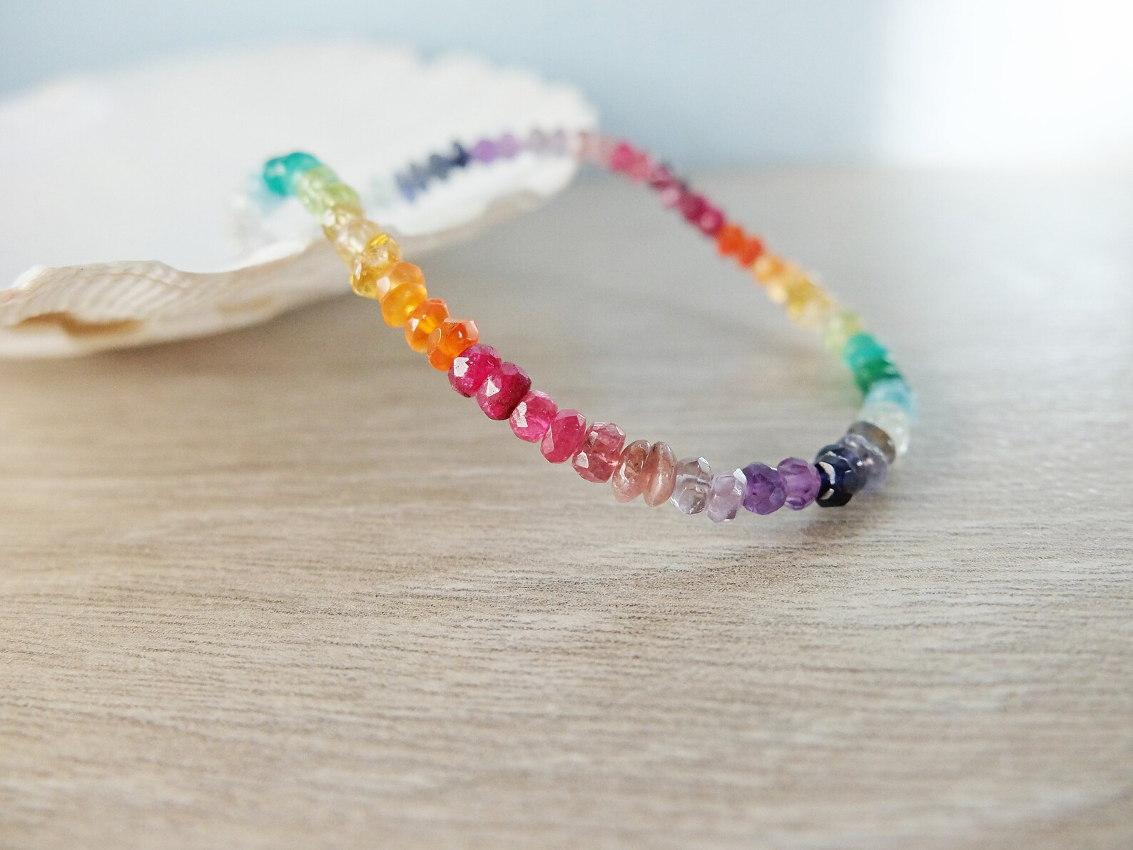 Rainbow Gemstone Bracelet Shaded Multi Color Bracelet - Etsy