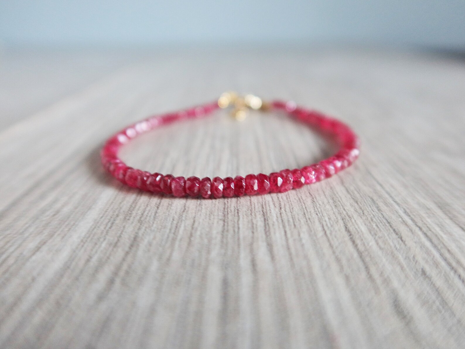 Fuchsia Ruby Bracelet Genuine Ruby Gemstone - Etsy
