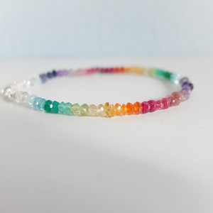 Rainbow Gemstone Bracelet Shaded Multi Color Bracelet - Etsy