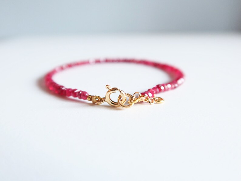 Fuchsia Ruby Bracelet Genuine Ruby Gemstone - Etsy