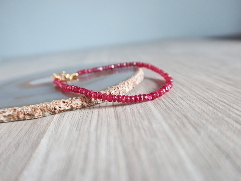 Fuchsia Ruby Bracelet Genuine Ruby Gemstone - Etsy