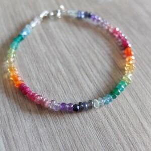 Rainbow Gemstone Bracelet Shaded Multi Color Bracelet - Etsy