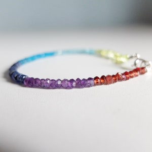 Multi Gemstone, Shaded Bracelet Rainbow Bracelet - Etsy